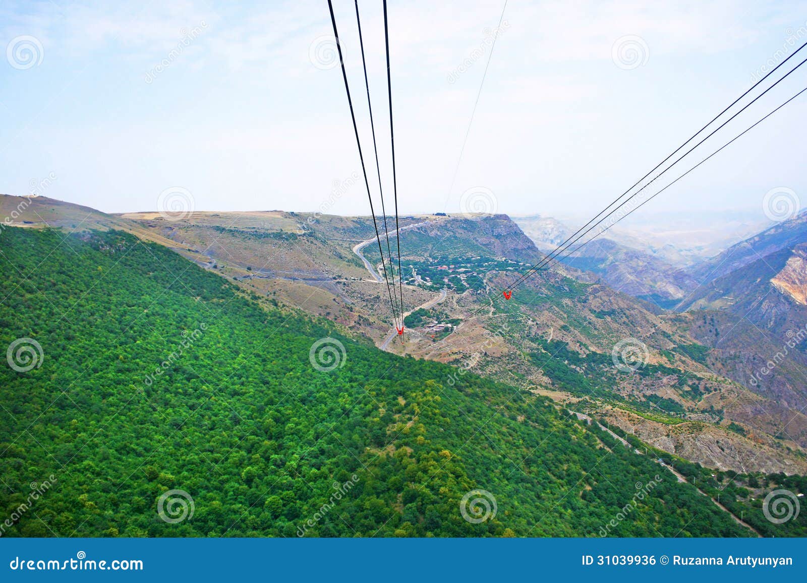 Landscape View from Ropeway Altitude Stock Photo - Image of high, metal ...