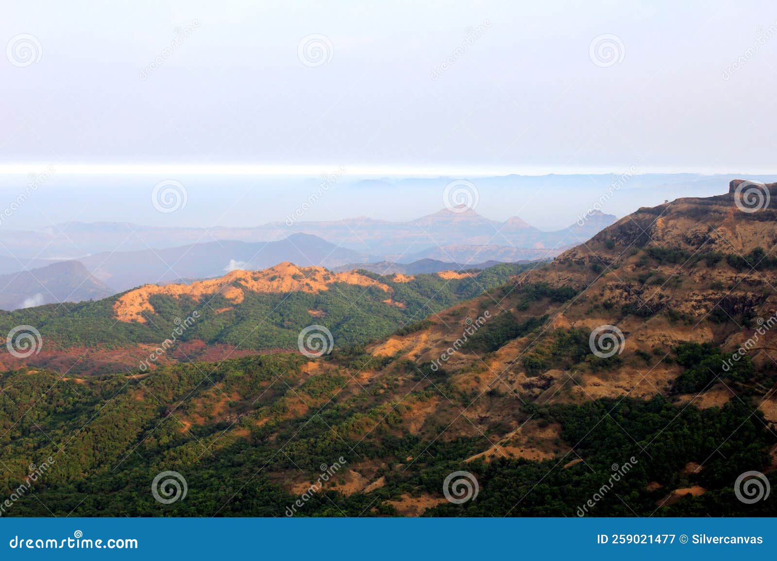 A Landscape View of Sahyadri Mountain Range in Maharashtra, India Stock ...
