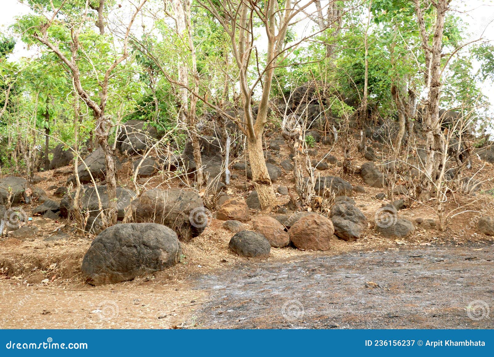 Landscape View of Small Rocks at Hill Stock Image - Image of rocks ...