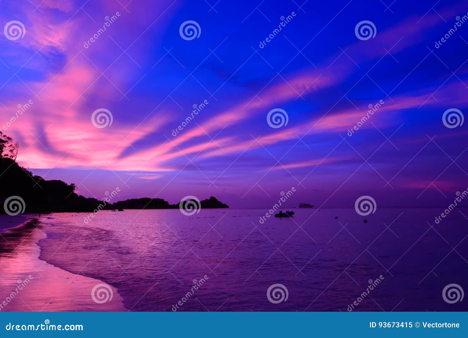 Landscape View of Sunset at the Beach with Dramatic Sky. Stock Image ...