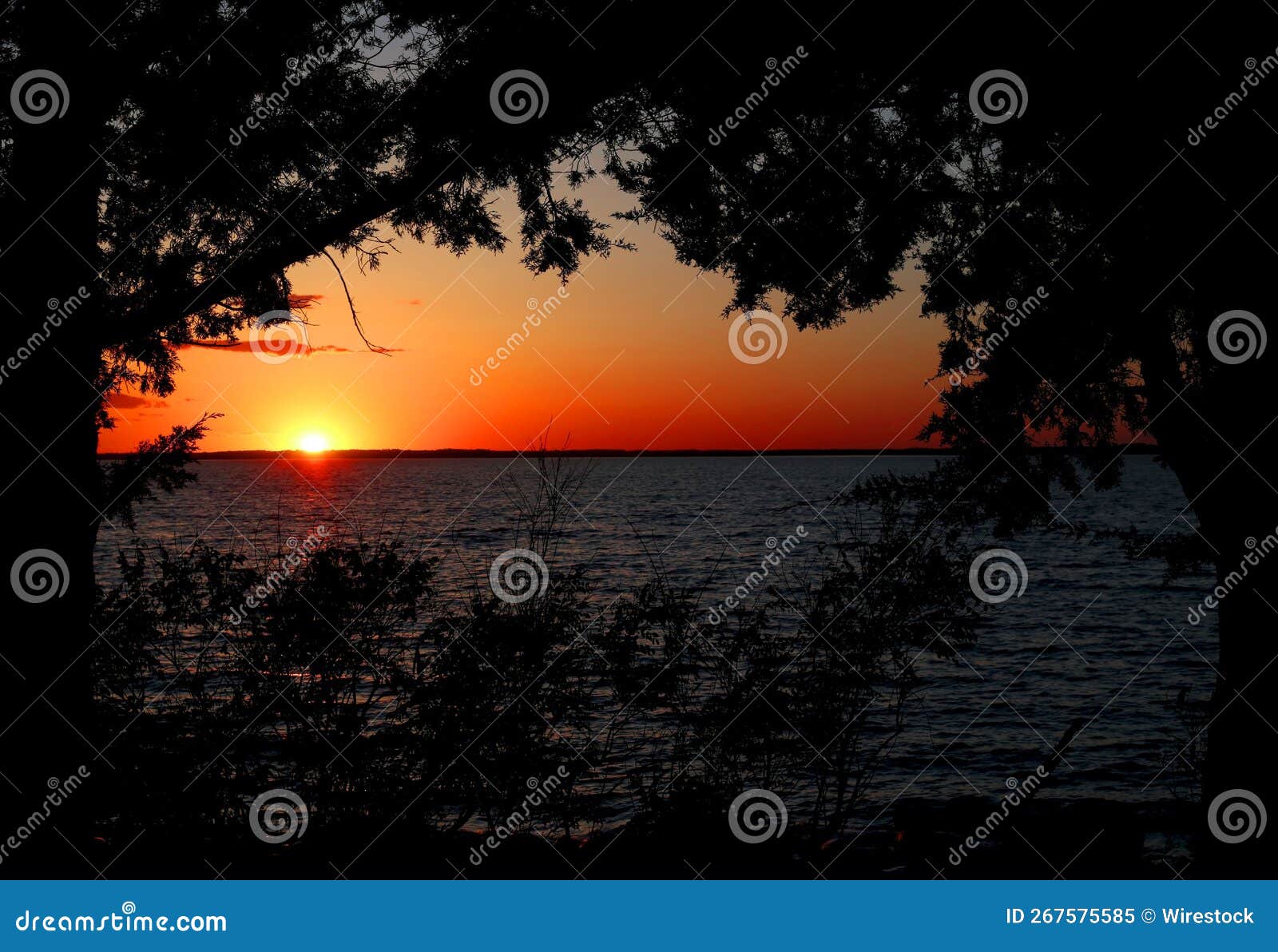 Landscape View of the Sunset Over the Missouri River Stock Image ...
