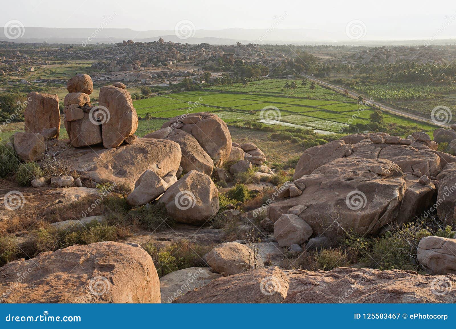 Landscape View from Sunset Point at Hampi, Karnataka. Stock Image ...
