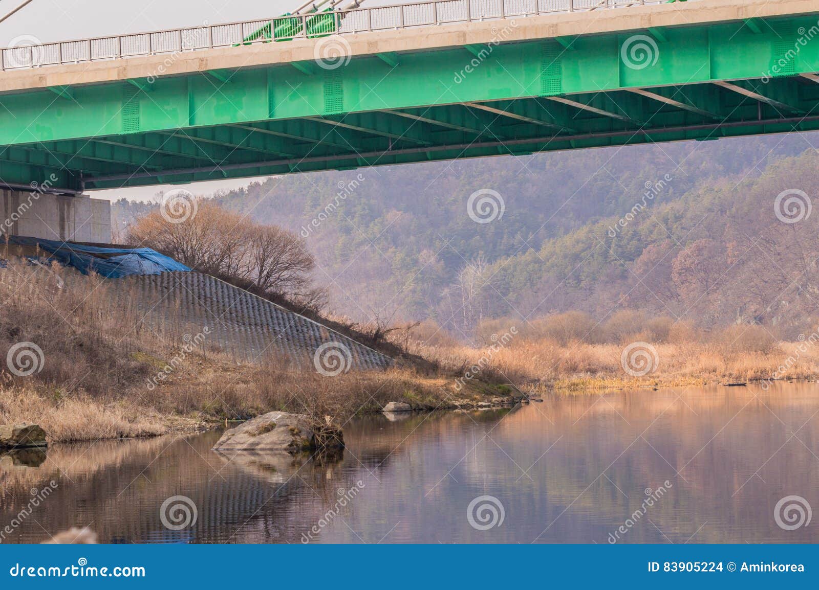 Landscape of View from Under a Bridge Stock Photo - Image of bridge ...