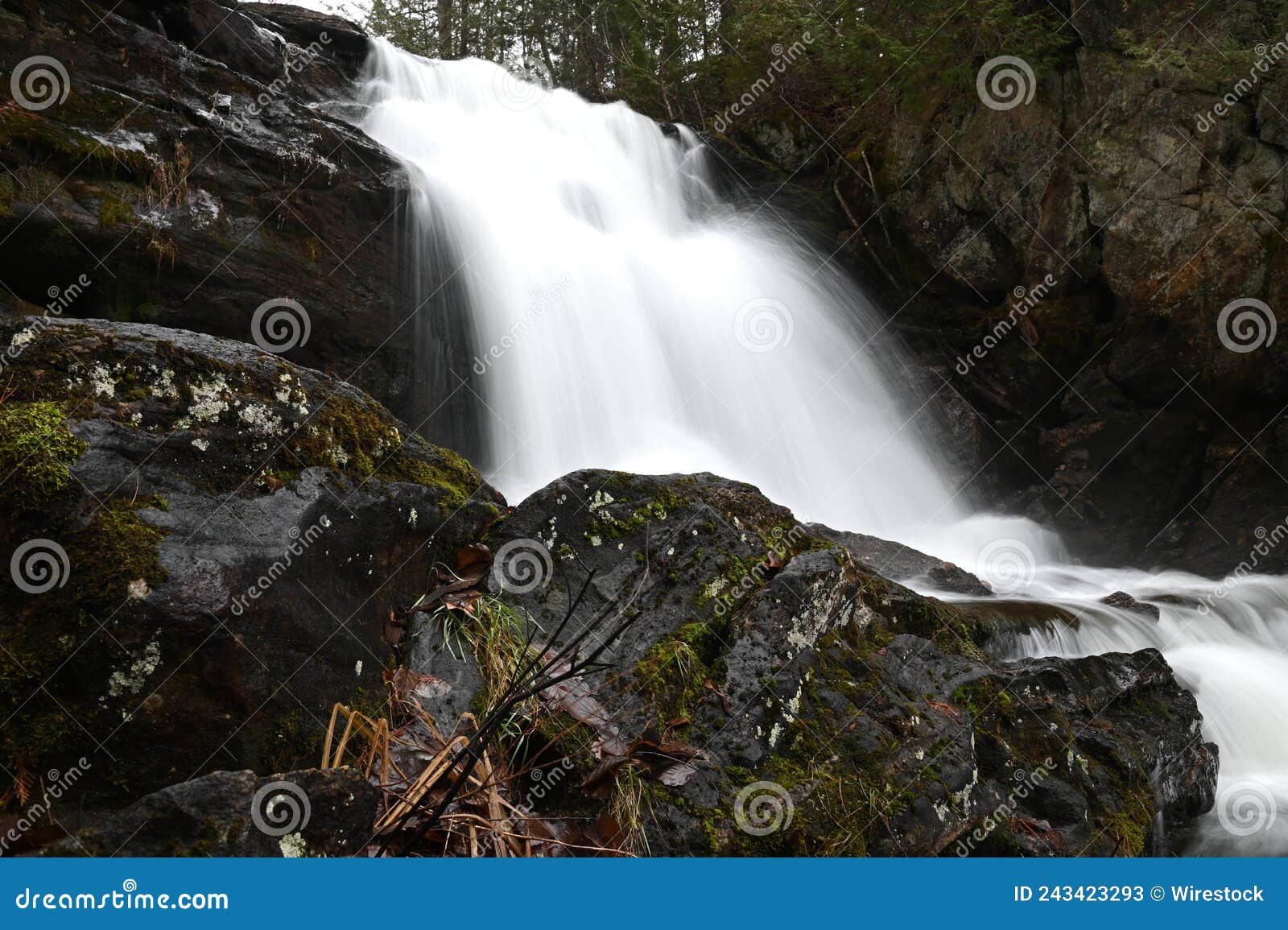 Landscape View of a Waterfall Surrounded by Rocks Stock Image - Image ...
