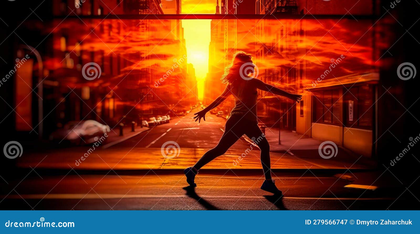 Landscape View from Window Urban Dancer Dancing Generative Ai Stock ...