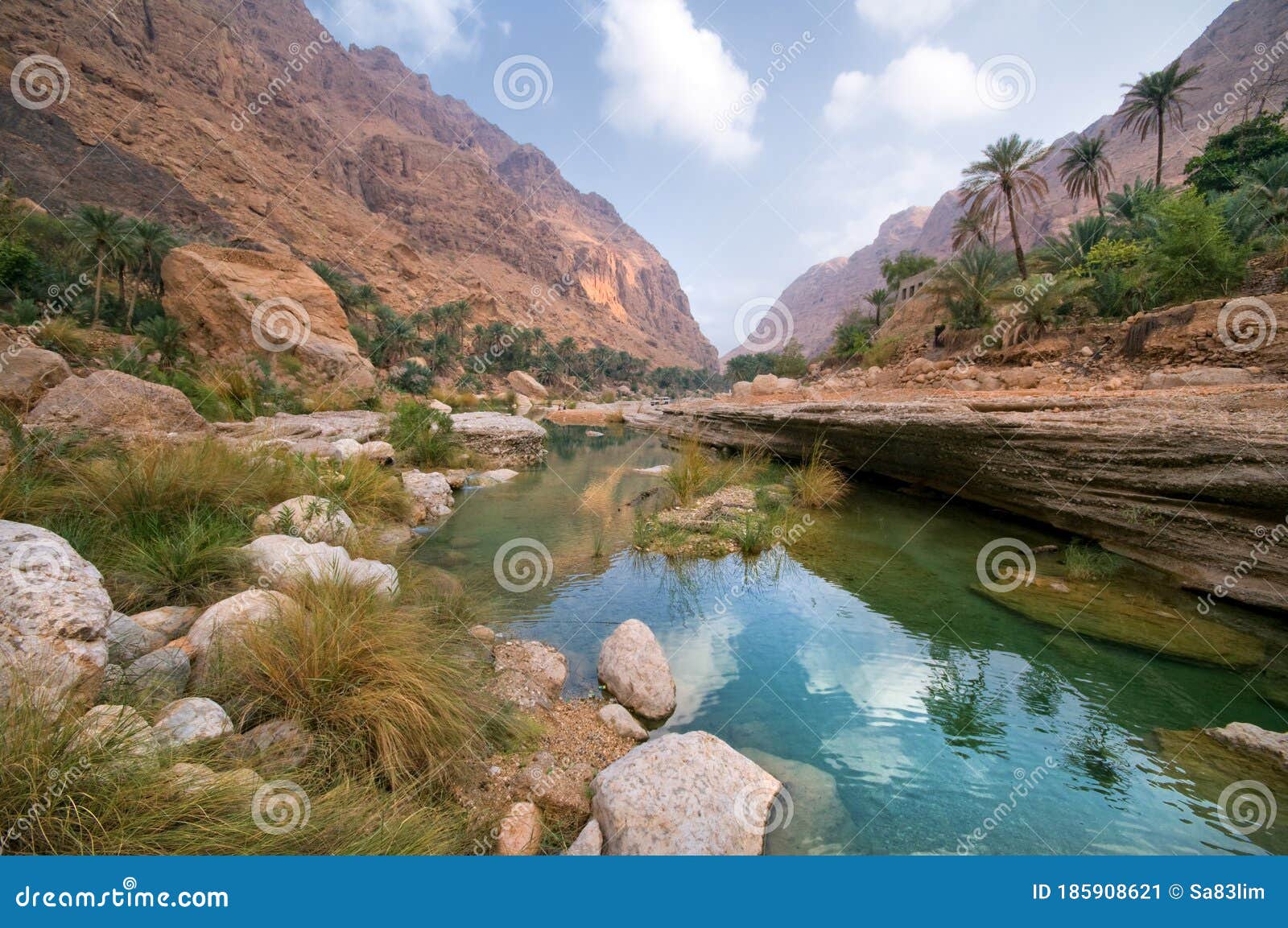 Landscape of Wadi Tiwi , Oman Stock Image - Image of nature, sunny ...