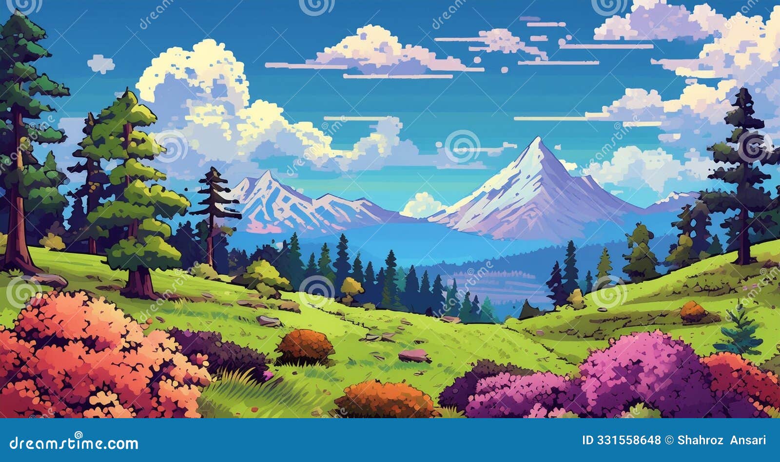 Landscape Wallpaper Background Stock Illustration - Illustration of ...
