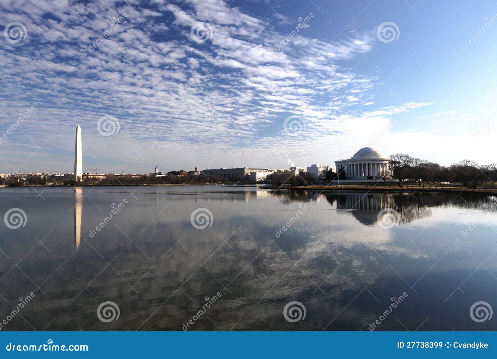 Landscape Washington DC Tidal Basin and Monuments Stock Image - Image ...