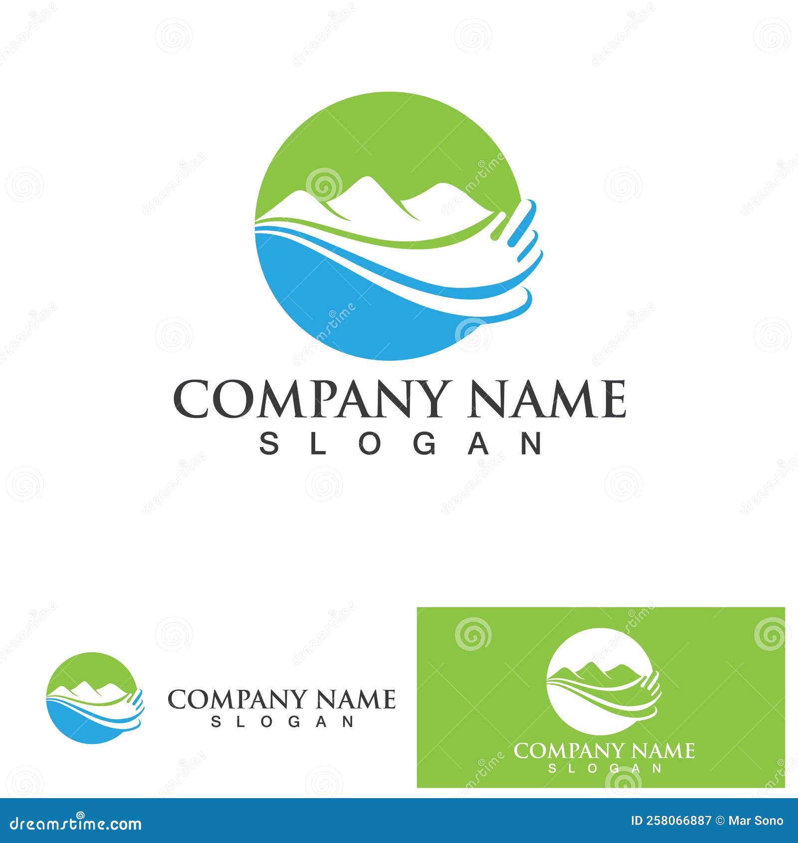 Landscape Wave and Mountain Icon Logo Stock Vector - Illustration of ...