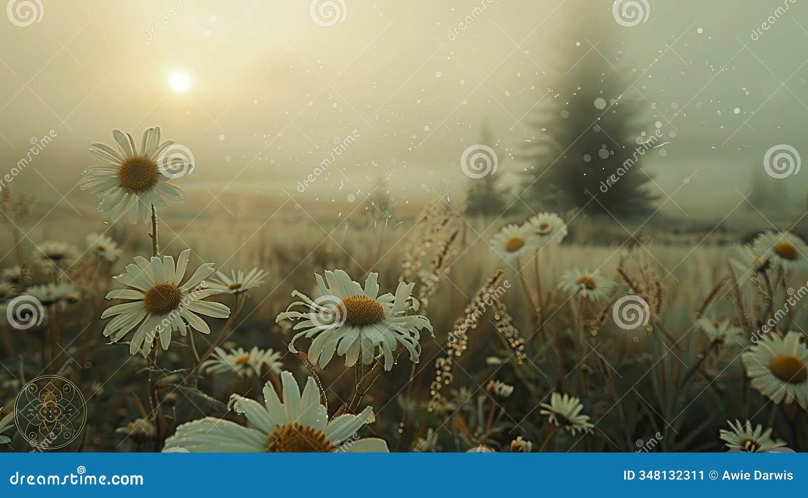 The Landscape of White Daisy Blooms in a Field Stock Image - Image of ...