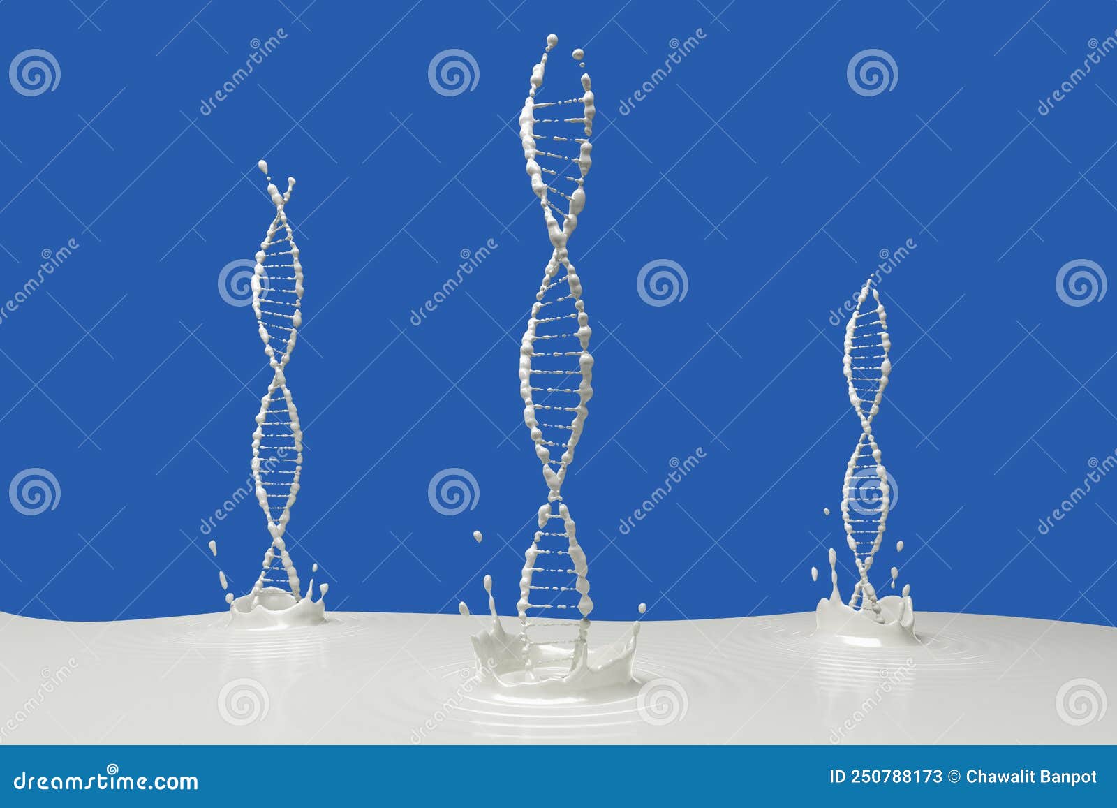 DNA Helix Floating In Liquid Wiht Glowing Light Particle, Dna Strand ...