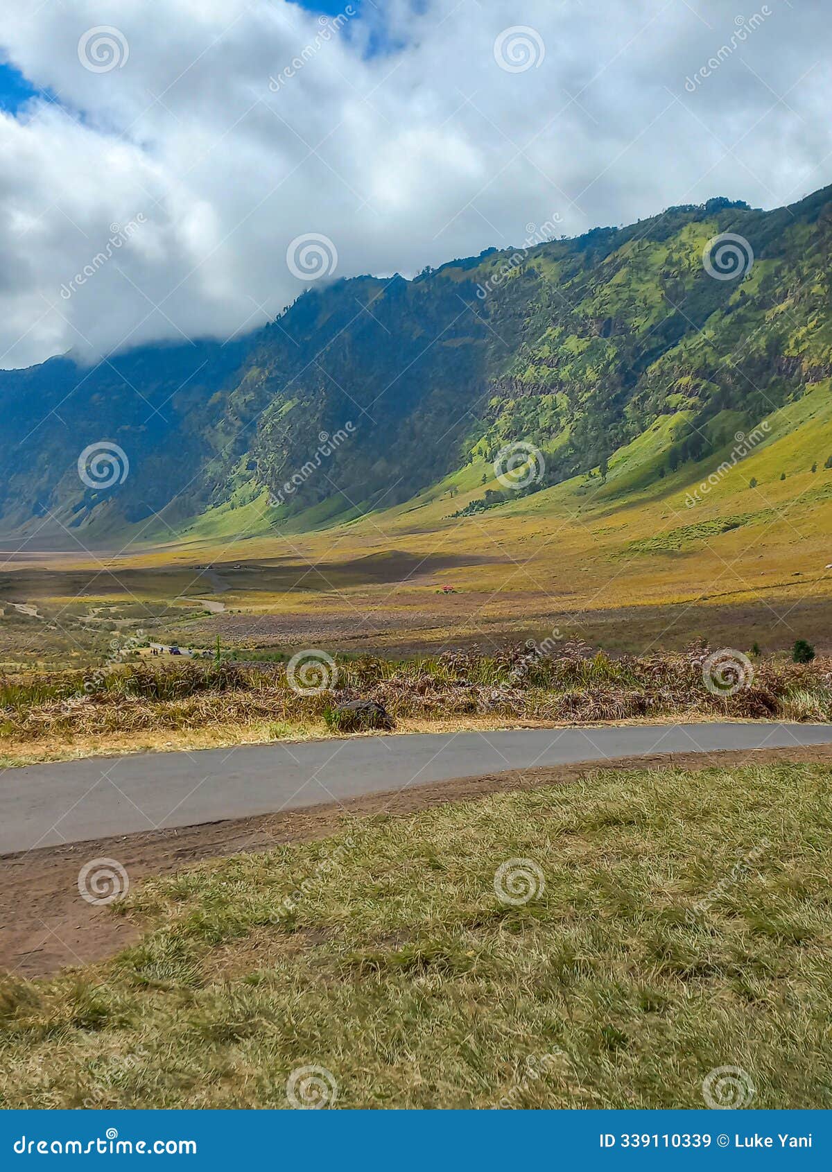 Landscape of a Wide Valley Surrounded by Towering Mountains Stock Image ...