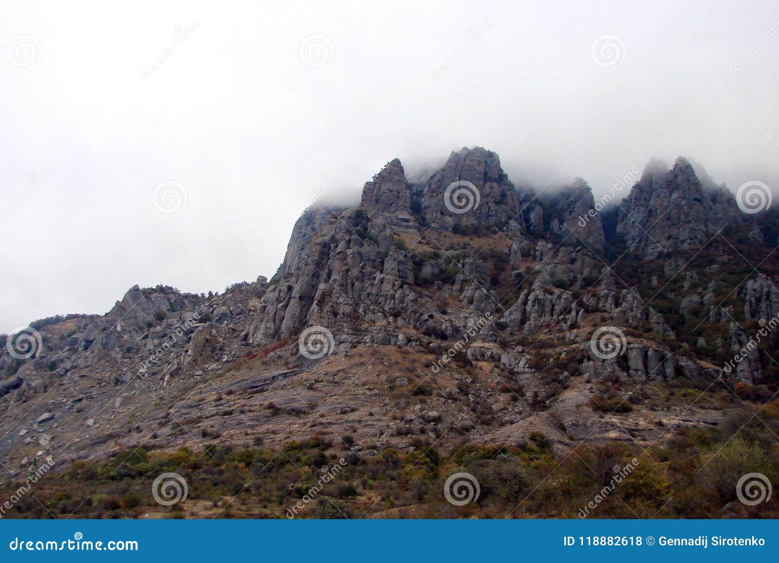 Crimean Mountain Ridge Near Mount Demerdzhi. the Landscape of the ...