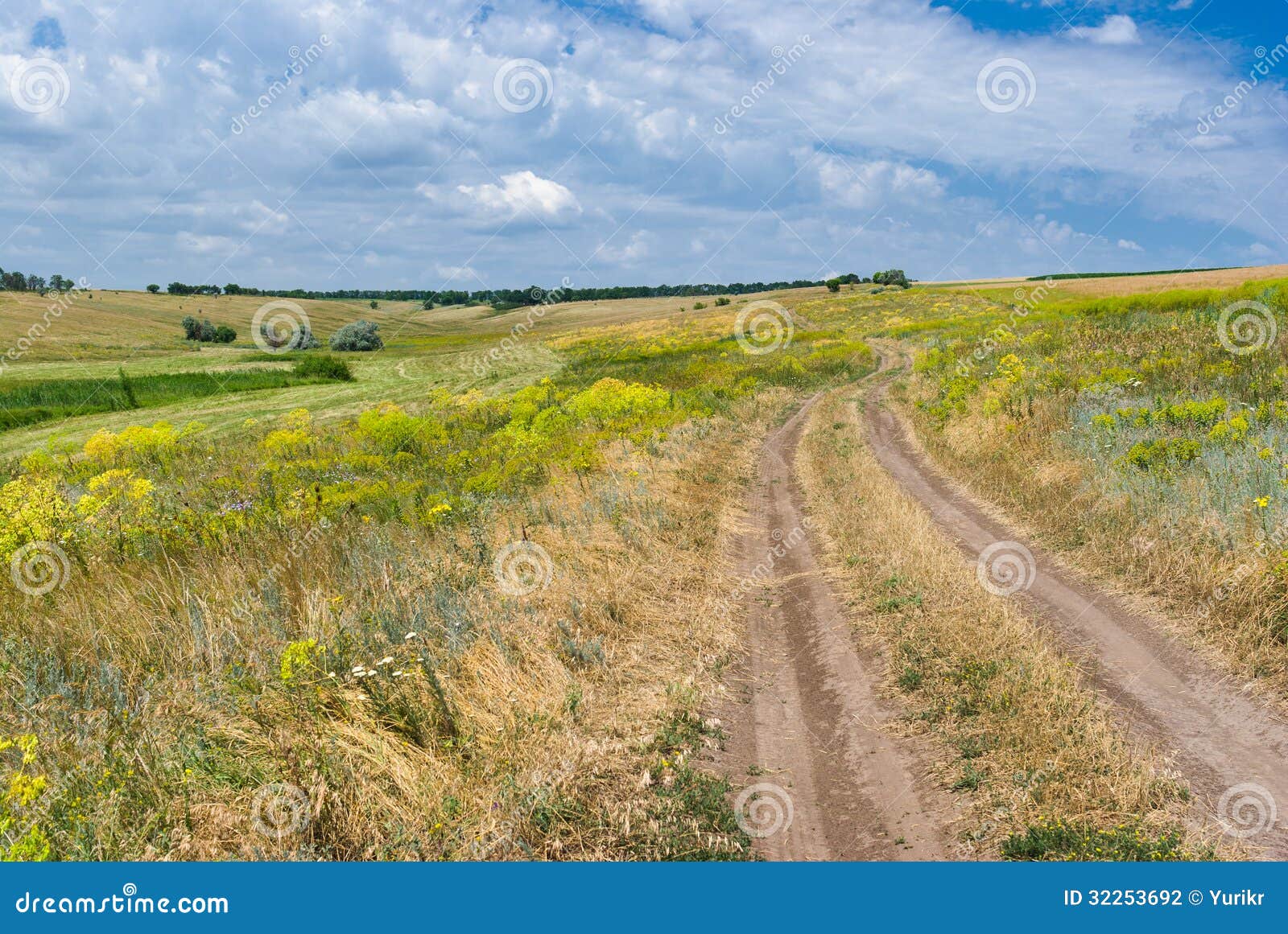 Landscape of Wild Ukrainian Prairie Stock Photo - Image of cloudy ...