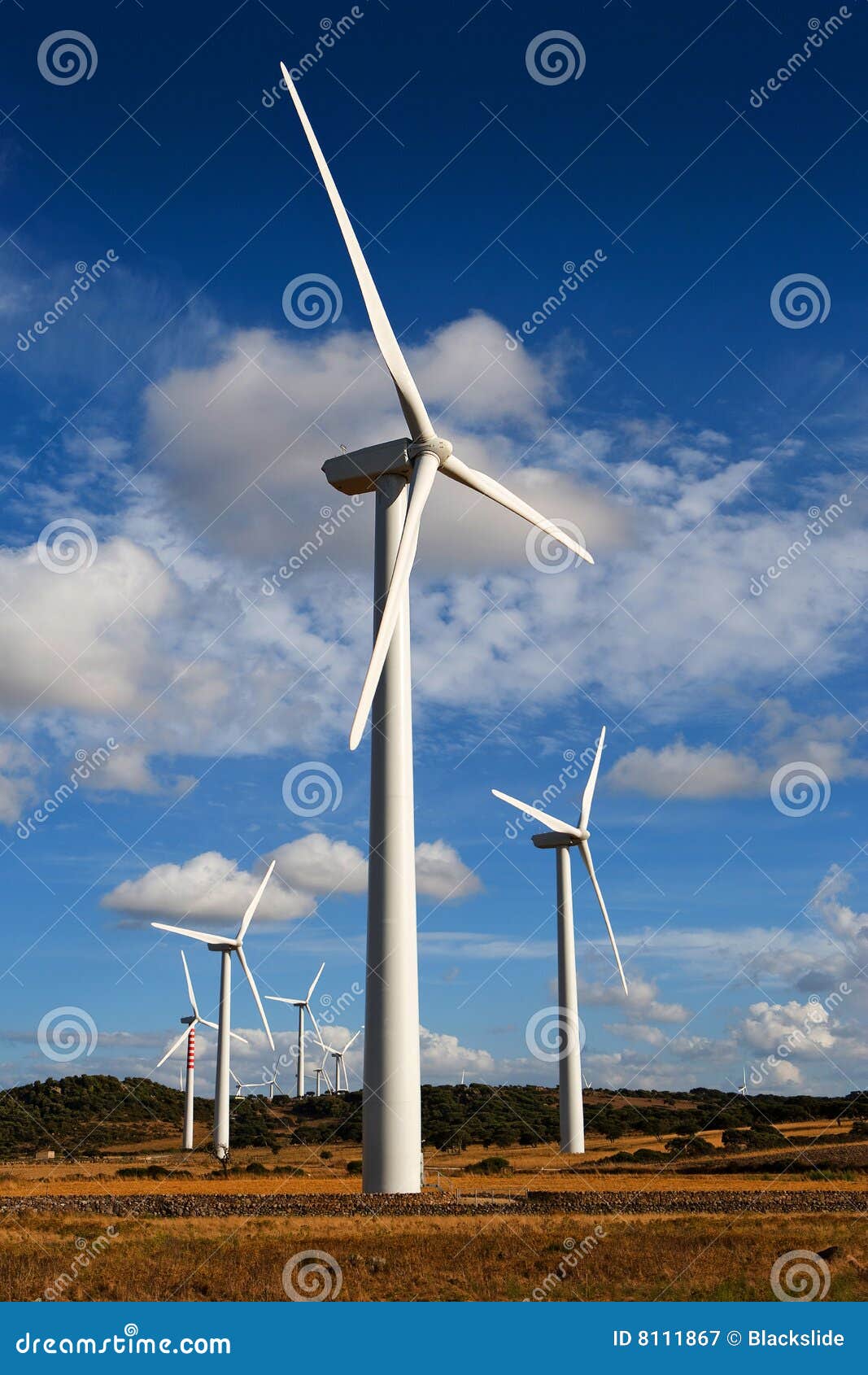 Landscape with wind towers stock image. Image of blades - 8111867