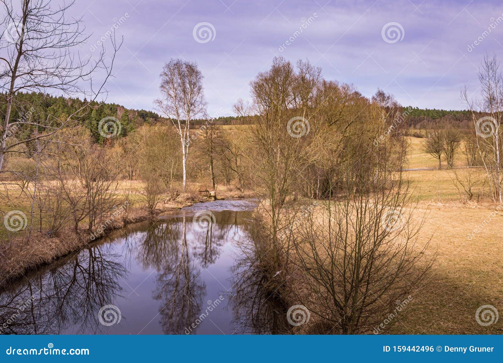 Landscape in Winter without Snow Stock Photo - Image of scenic, river ...