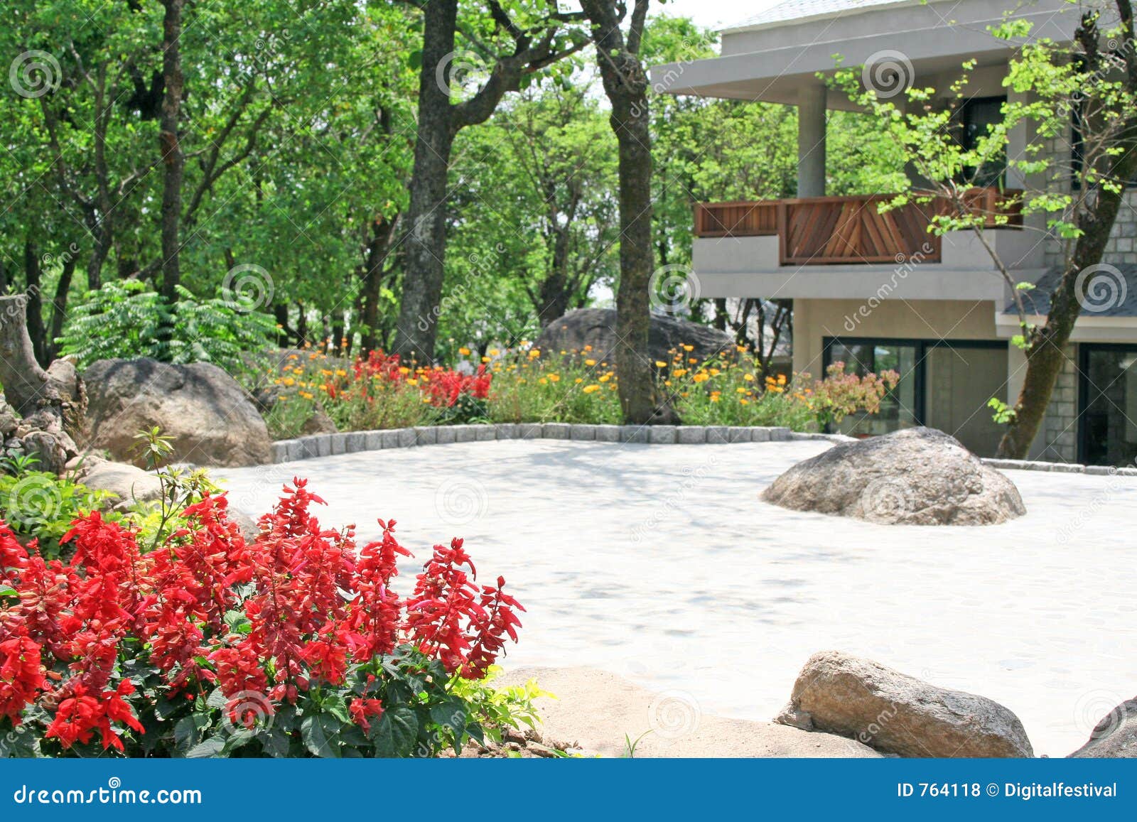 Landscaped zen garden stock photo. Image of peaceful, wellness - 764118