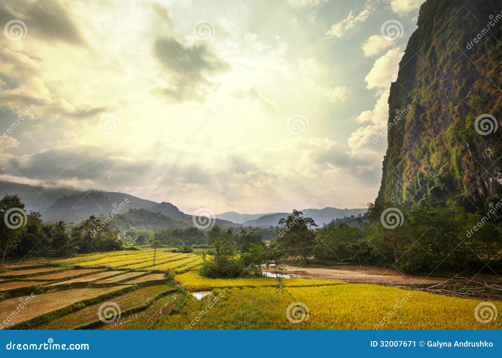 Landscapes in Laos stock image. Image of plantation, hill - 32007671