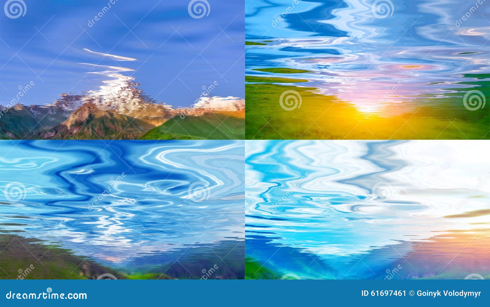 Landscapes Reflected in Water Stock Image - Image of light, blurred ...