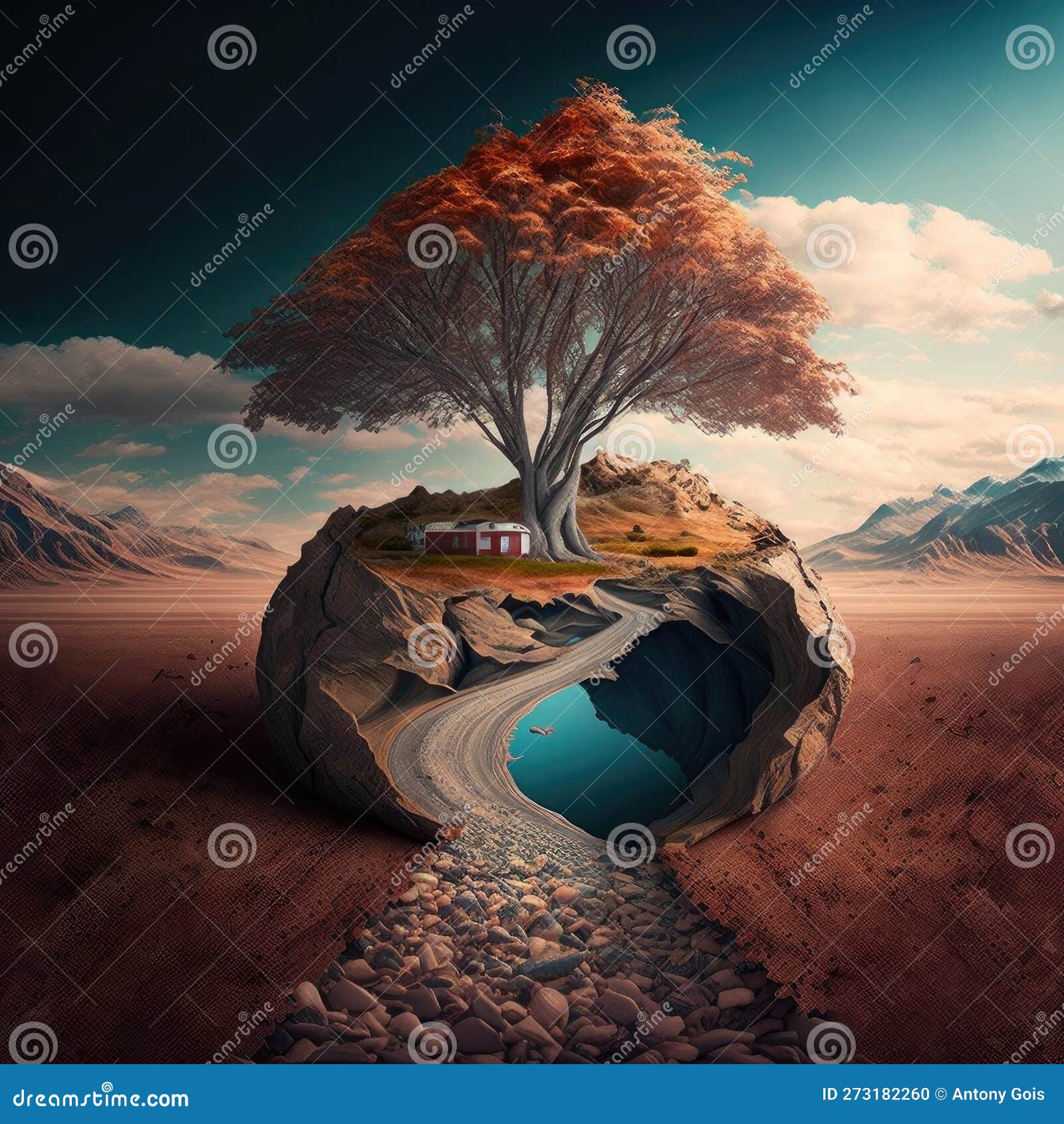 Abstract and Fictional Landscapes Created in AI in High Quality Stock ...