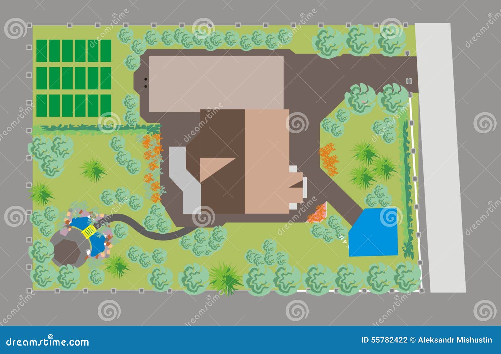 Landscaping Area stock vector. Illustration of paths - 55782422