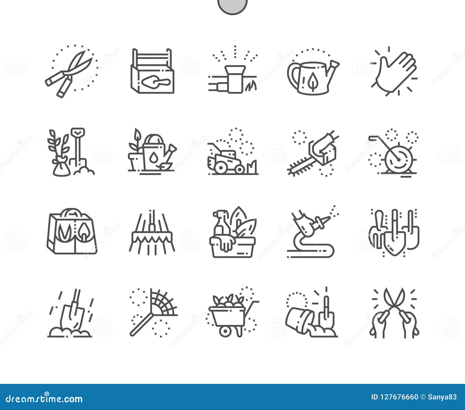 Landscaping Line Icons Collection. Greenery, Groundcover, Hardscape ...