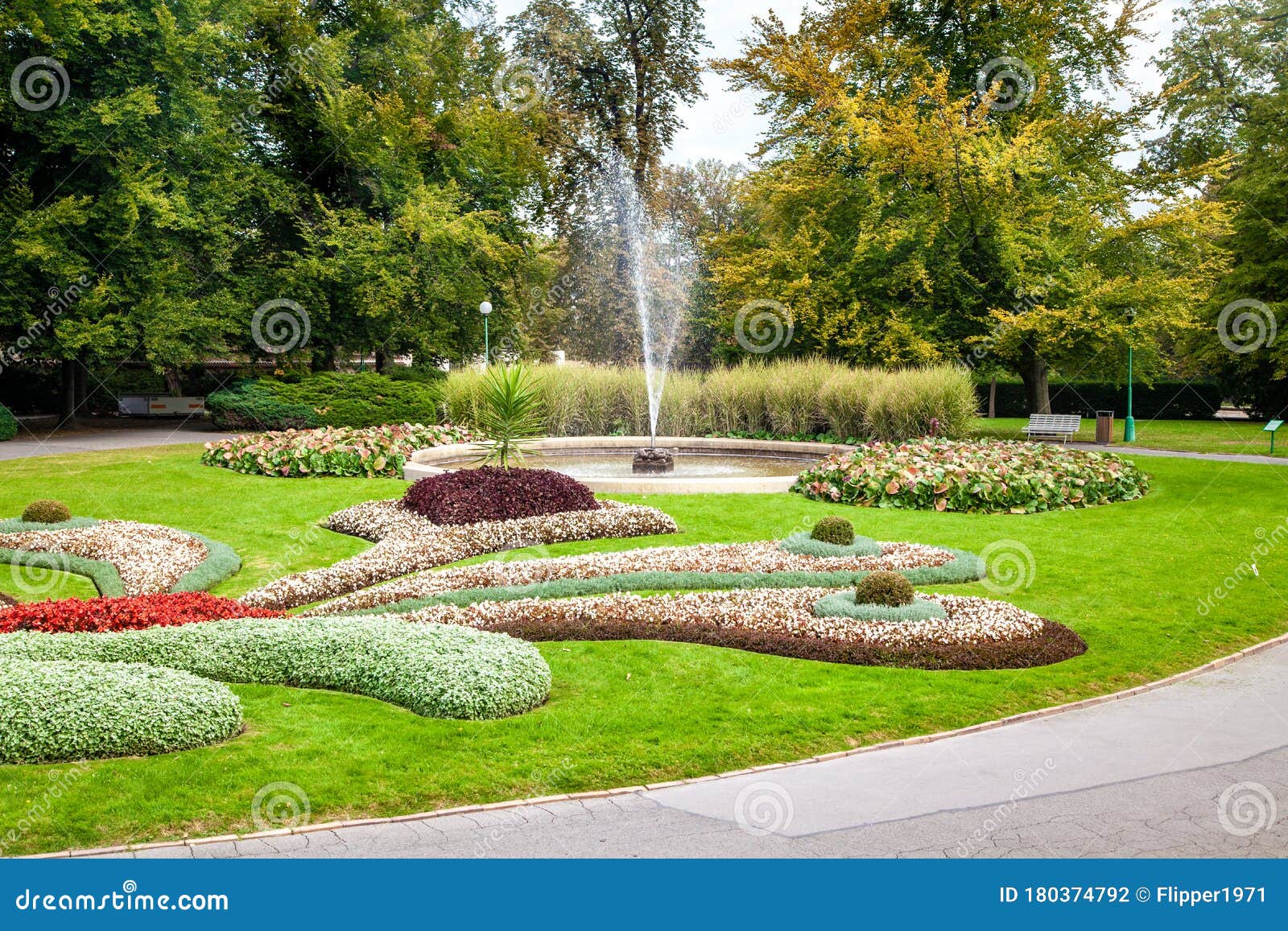 Landscaping and Layout of a Modern Park Stock Photo - Image of summer ...