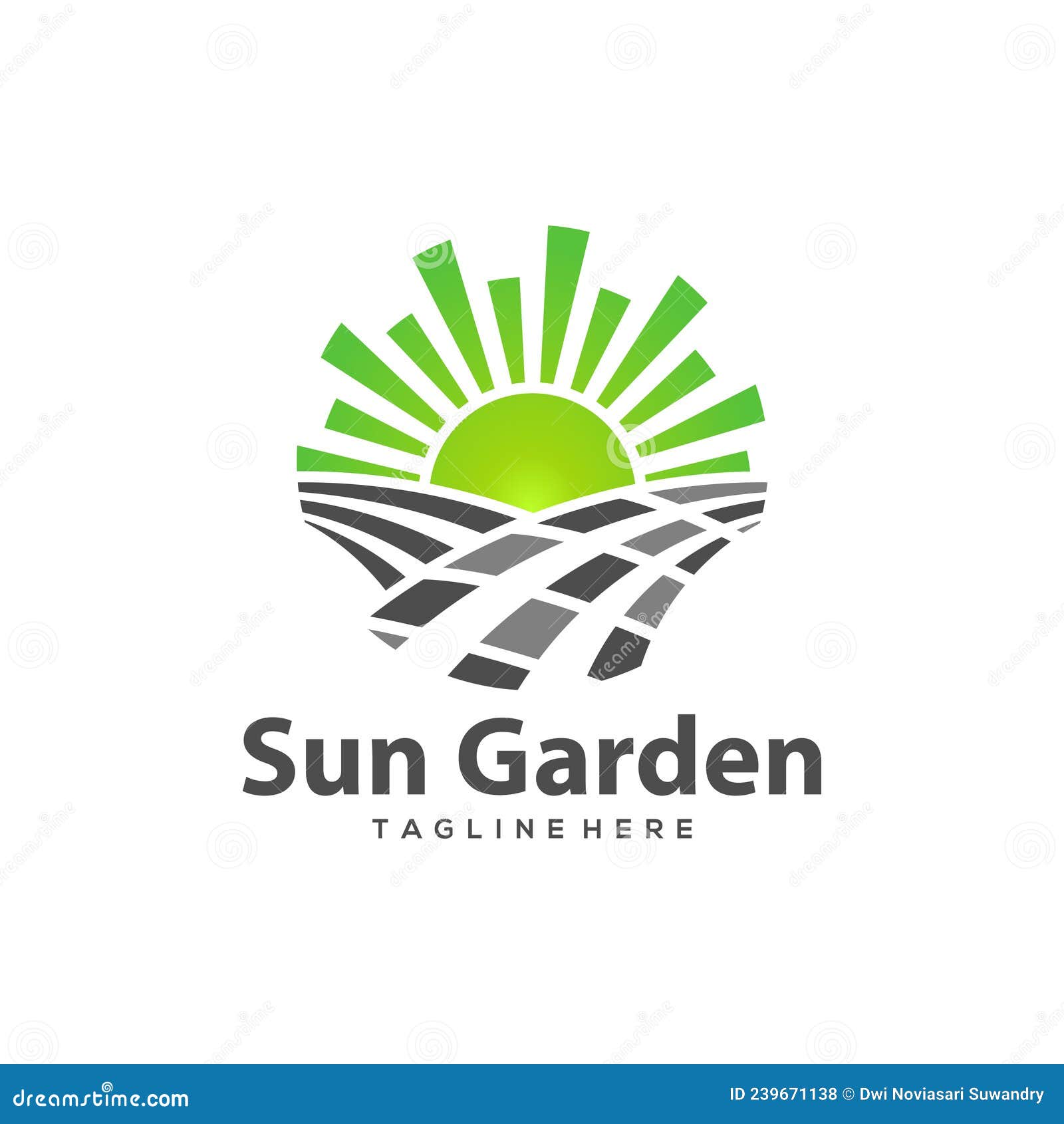 Landscaping Logo with Garden Sun Concept Stock Vector - Illustration of ...