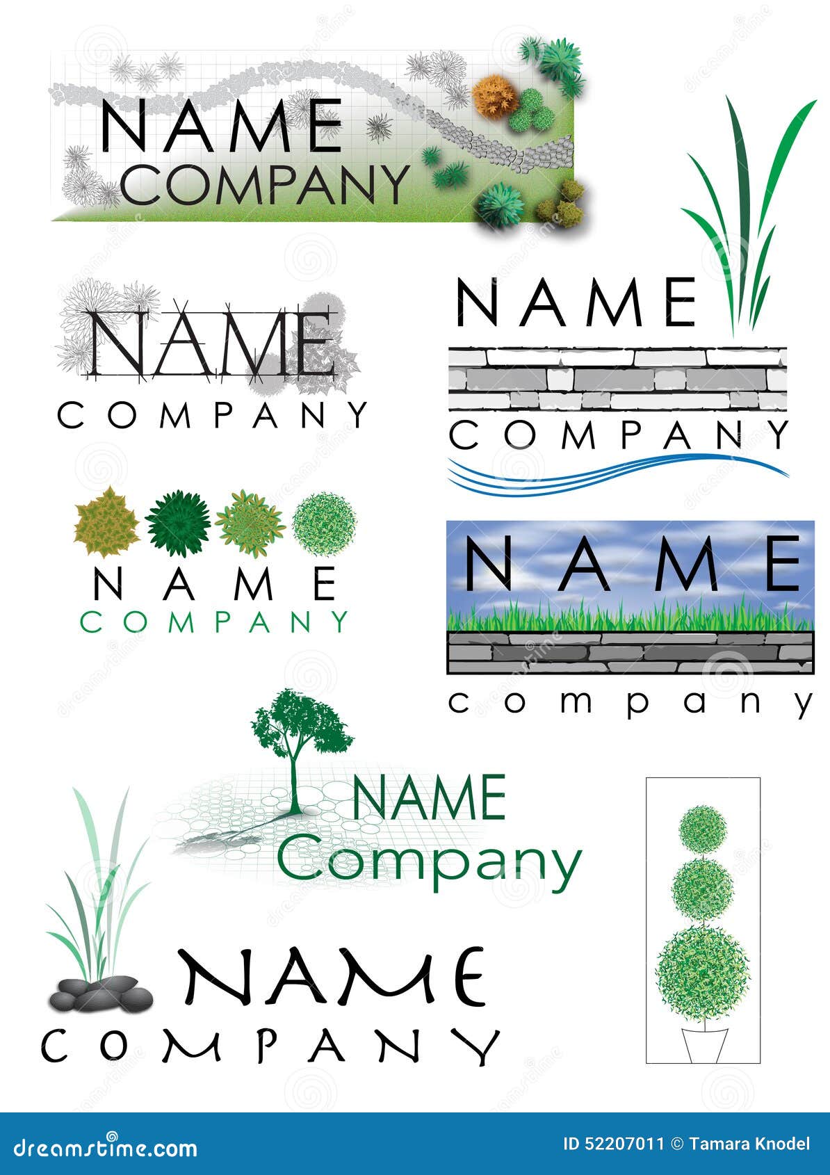 Landscaping Logo Cartoon Vector | CartoonDealer.com #52207011