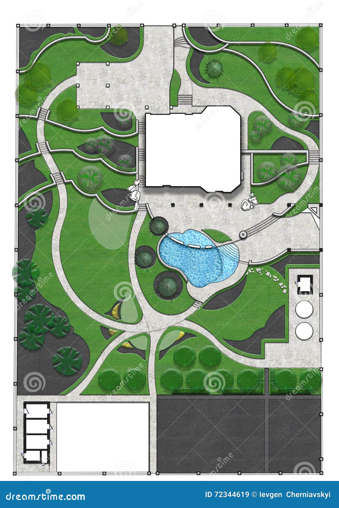 Rendered Plan Landscape Garden