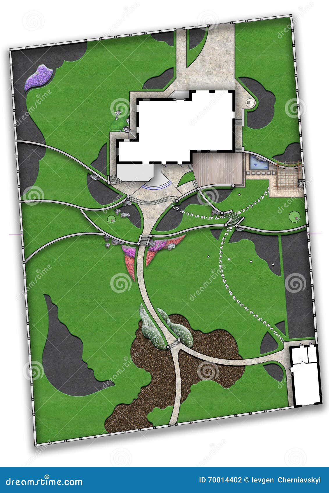 Landscaping Master Plan, 2d Sketch Stock Illustration - Illustration of ...