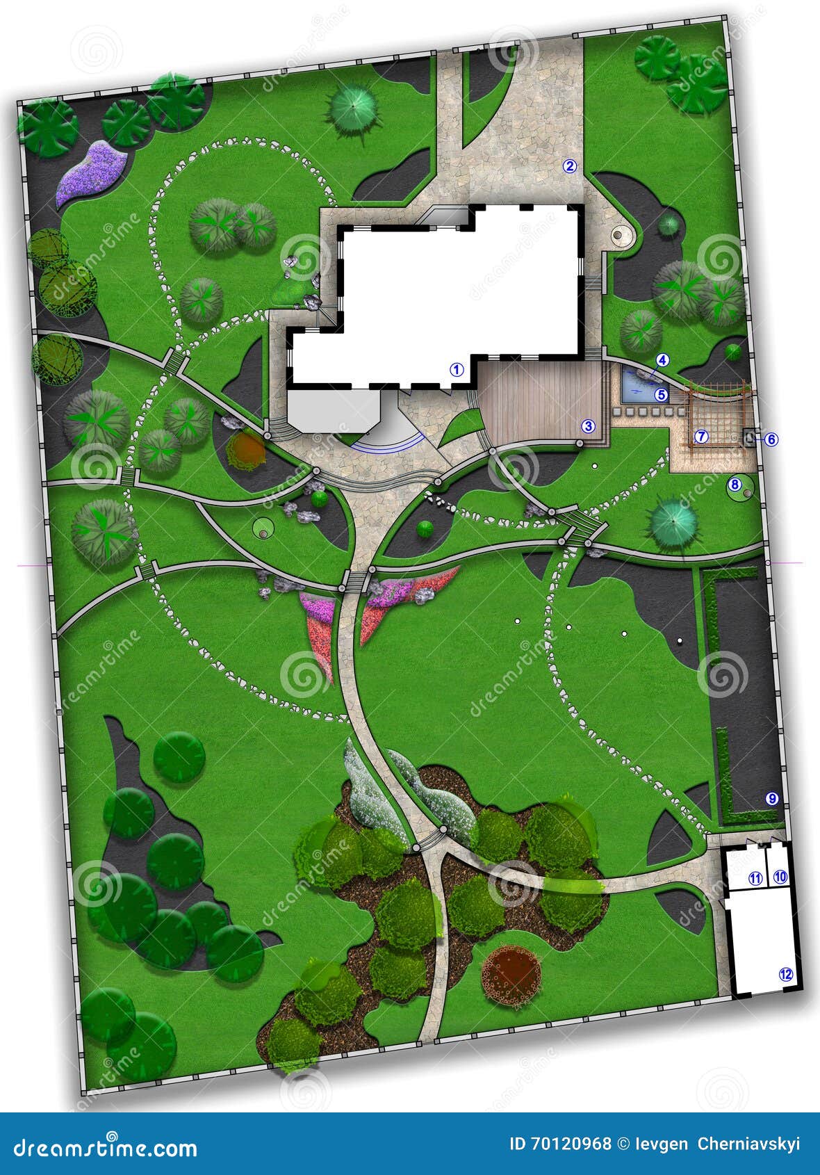 Landscaping Master Plan, 2d Sketch Stock Image | CartoonDealer.com ...