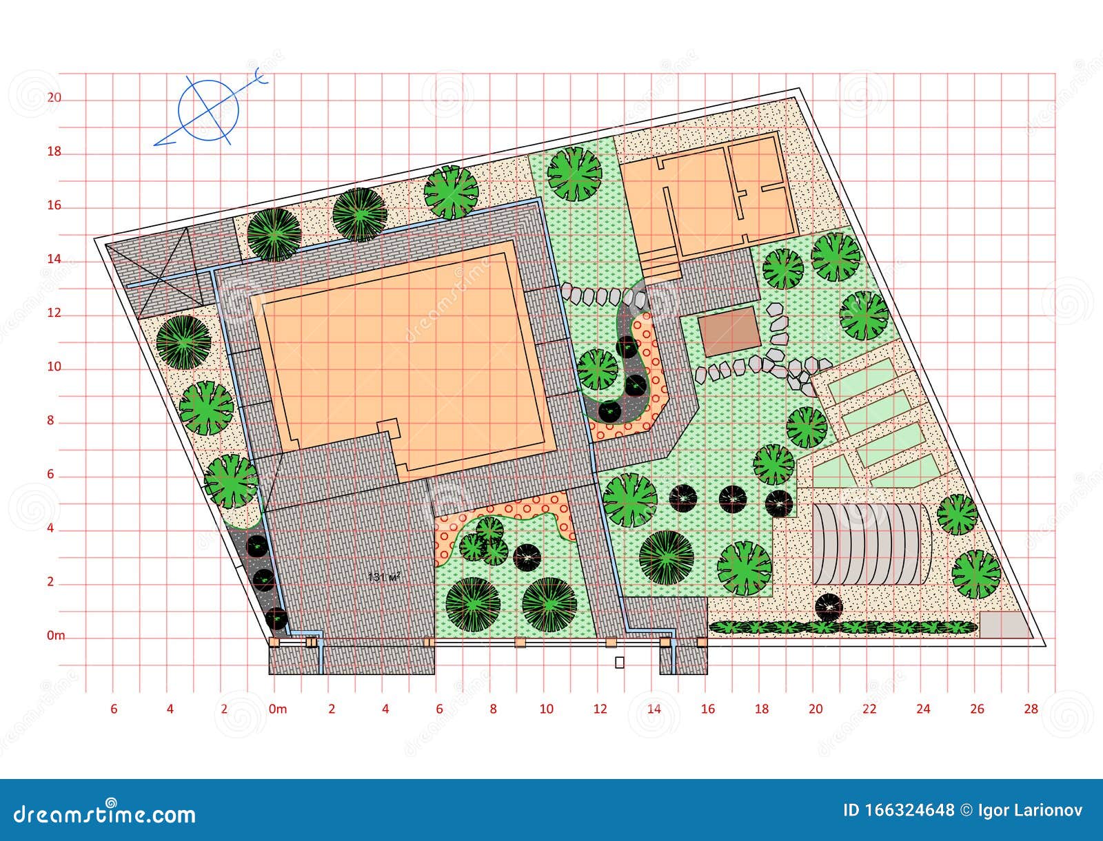 Landscaping. Plan of the Garden. Vector Stock Vector - Illustration of ...