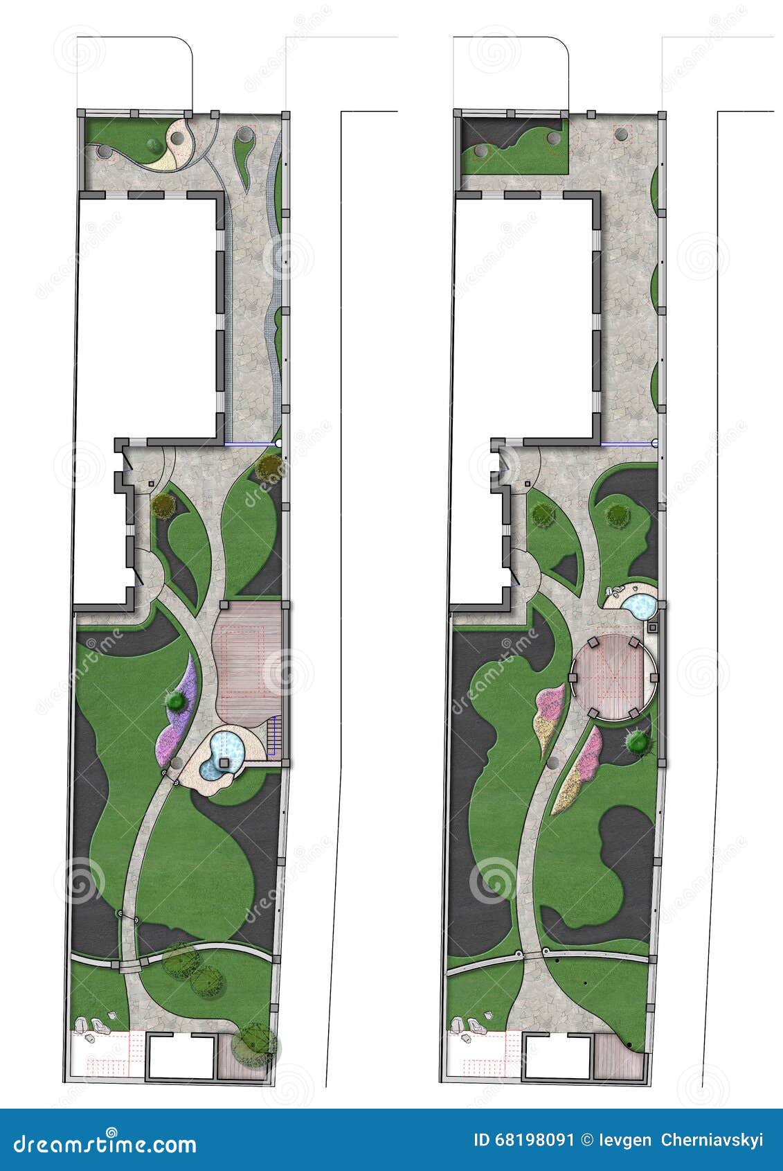 Landscaping Site Development Plan, 2D Sketch Royalty-Free Stock Image ...
