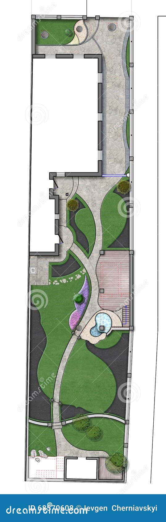 Landscaping Site Development Plan, 2D Sketch Royalty-Free Stock Image ...