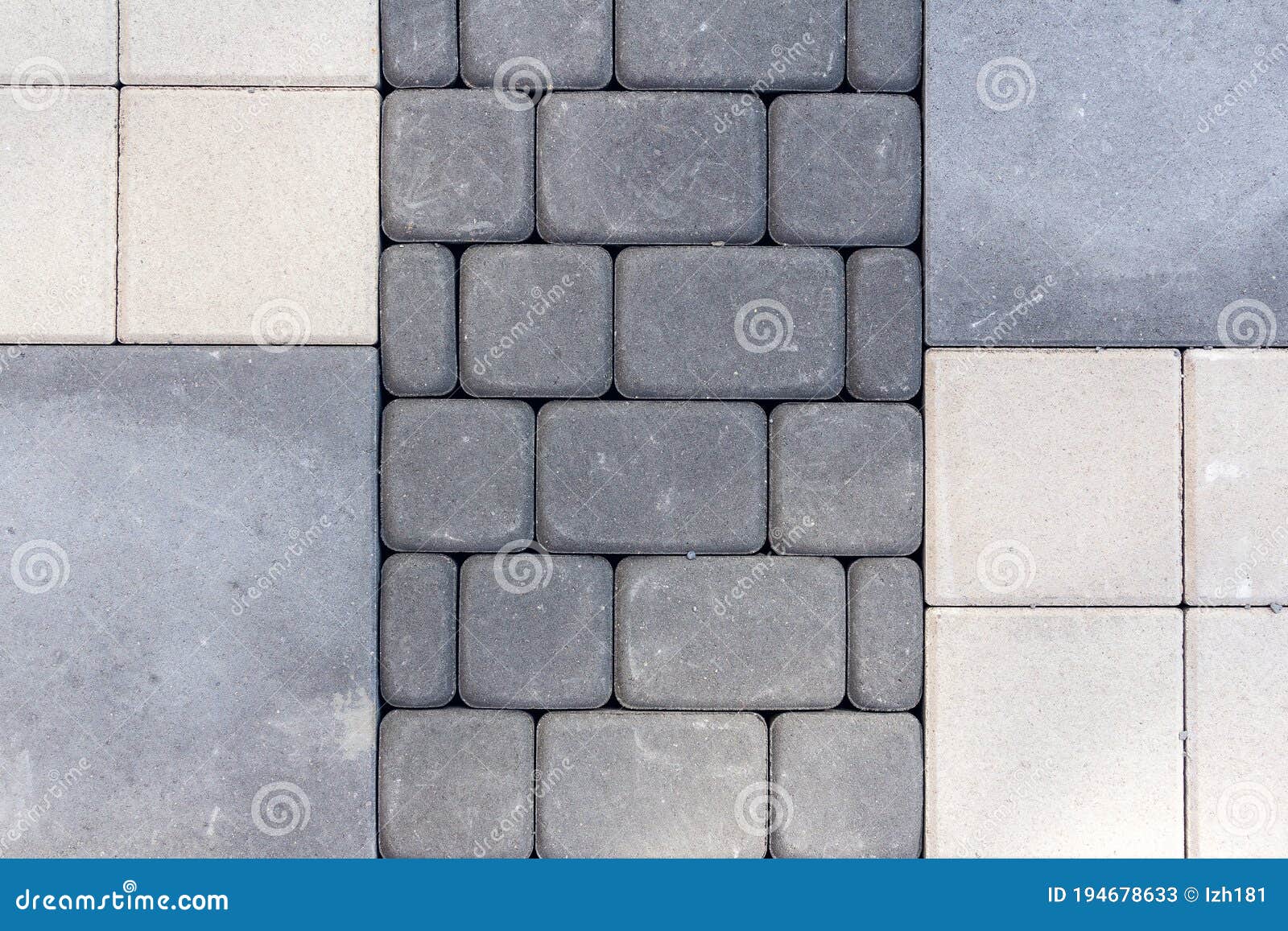 Grey Stone Block Paving stock image. Image of yellow - 194678633