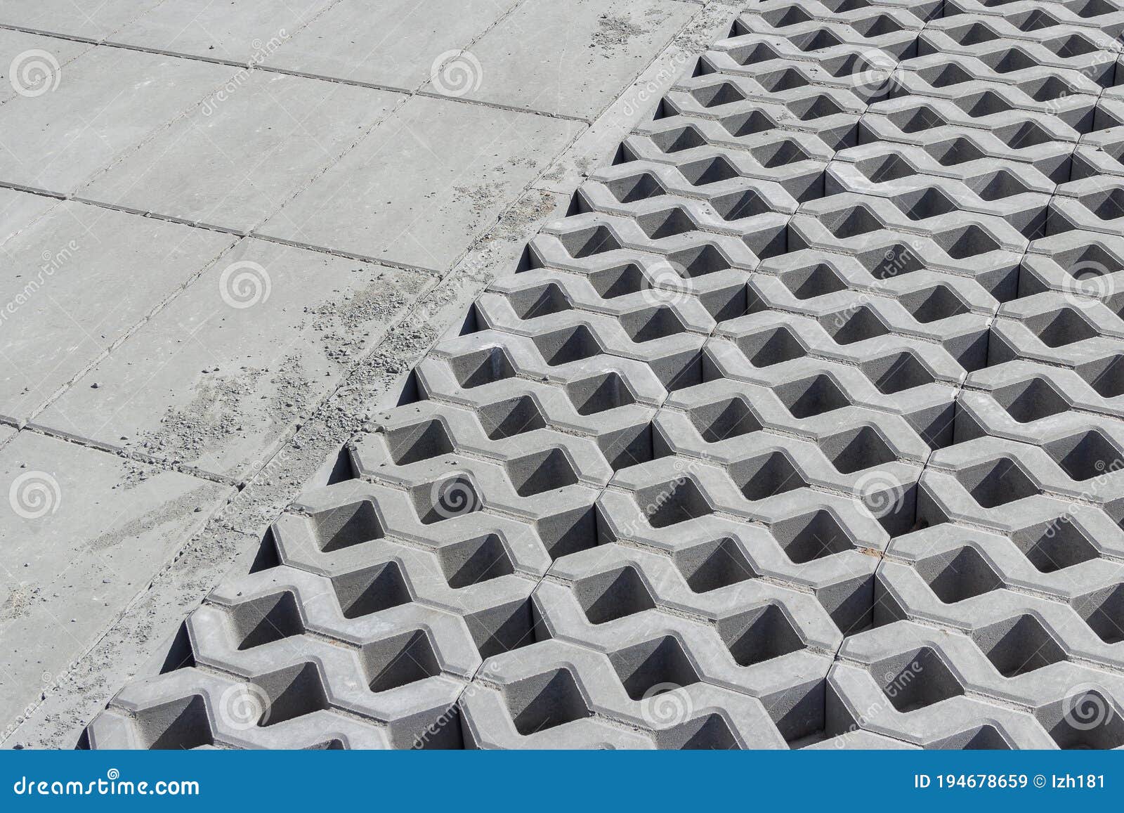 Grey Stone Block Paving stock image. Image of cobblestone - 194678659