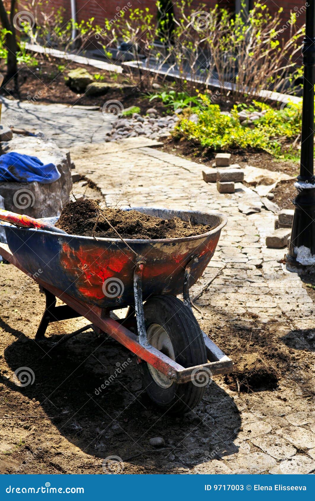 Landscaping Work in Progress Stock Image - Image of paving, exterior ...