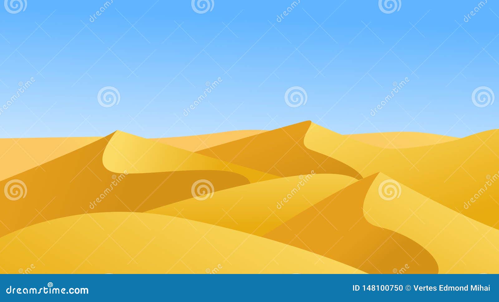Landschap Met Woestijnvector Vector Illustratie - Illustration of ...