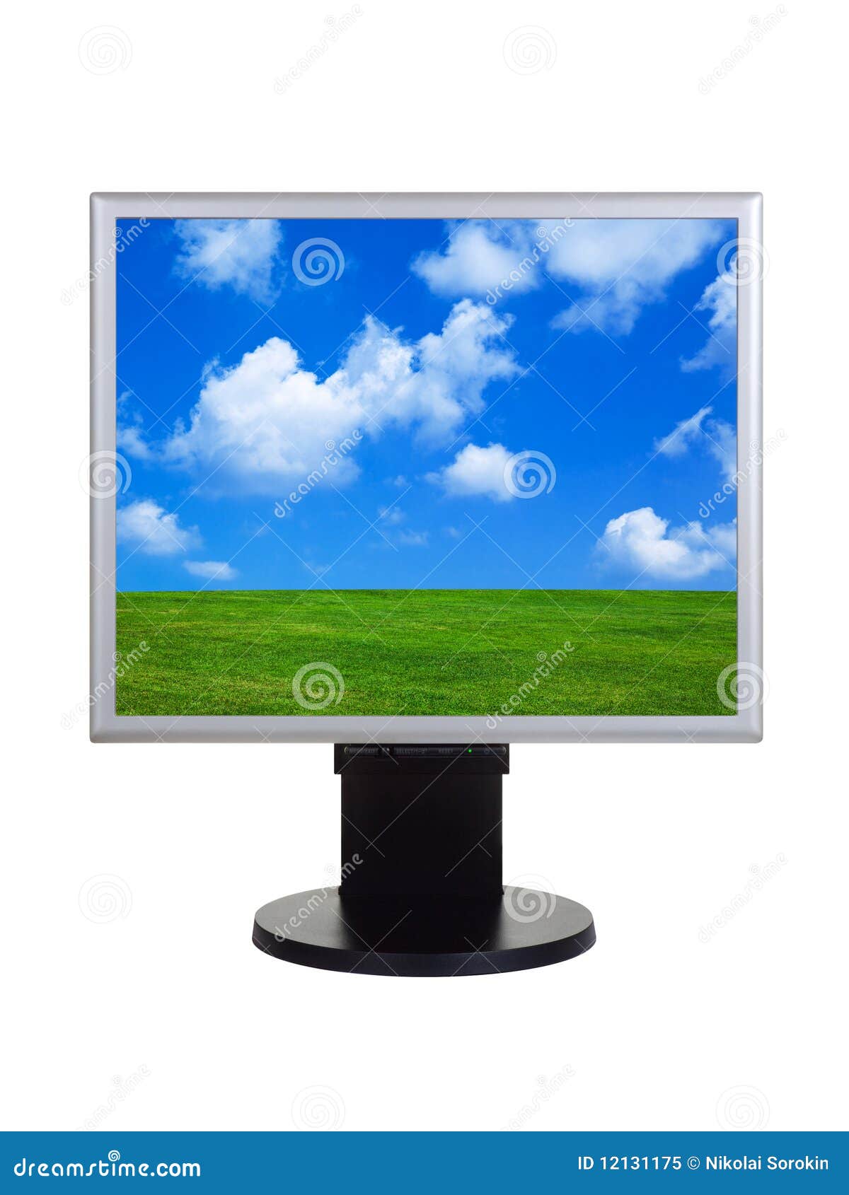 Landschap Op Het Computerscherm Stock Afbeelding - Image of huis ...