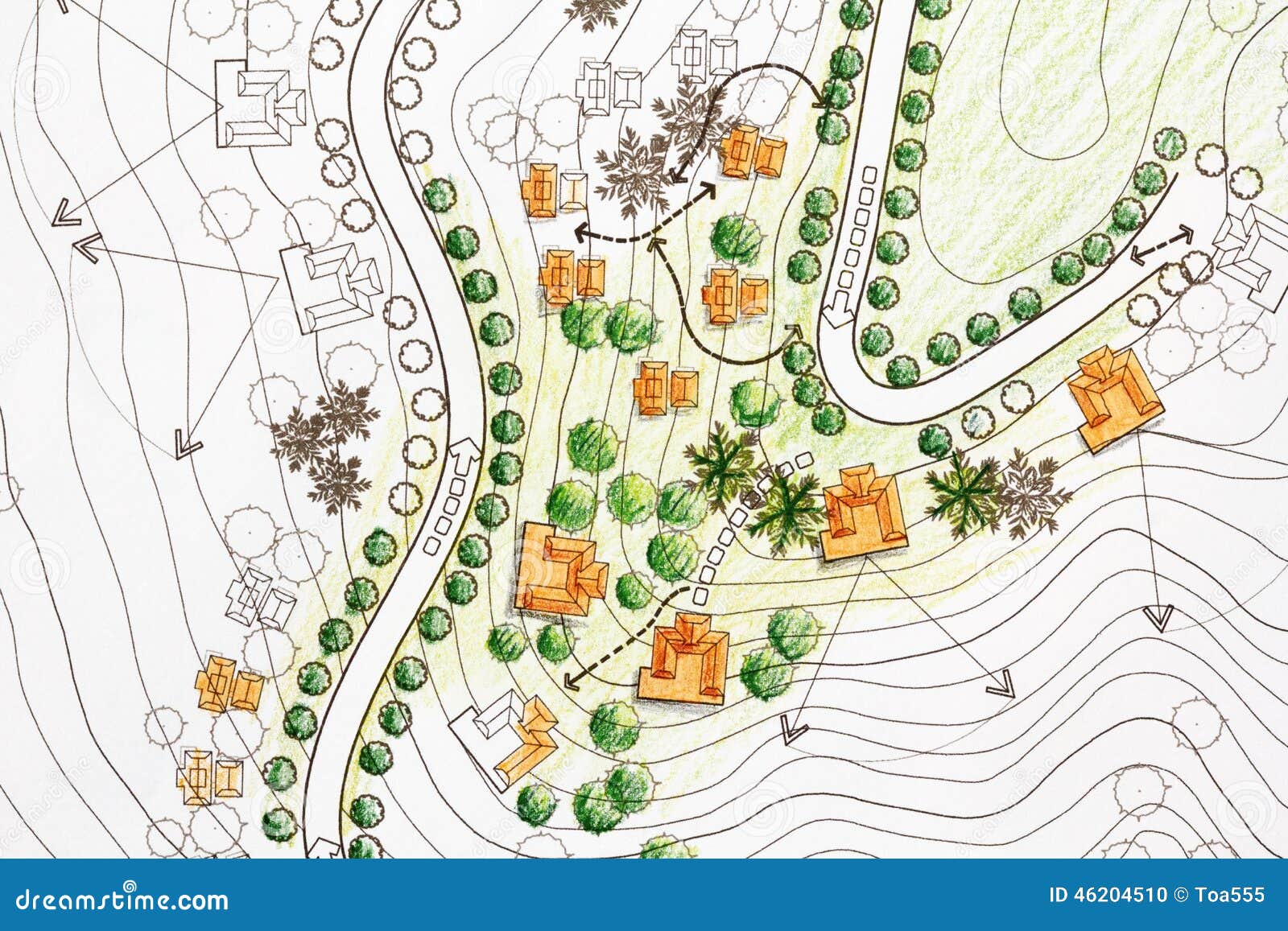 Landschapsarchitect Designing Op Het Plan Van De Plaatsanalyse Stock ...
