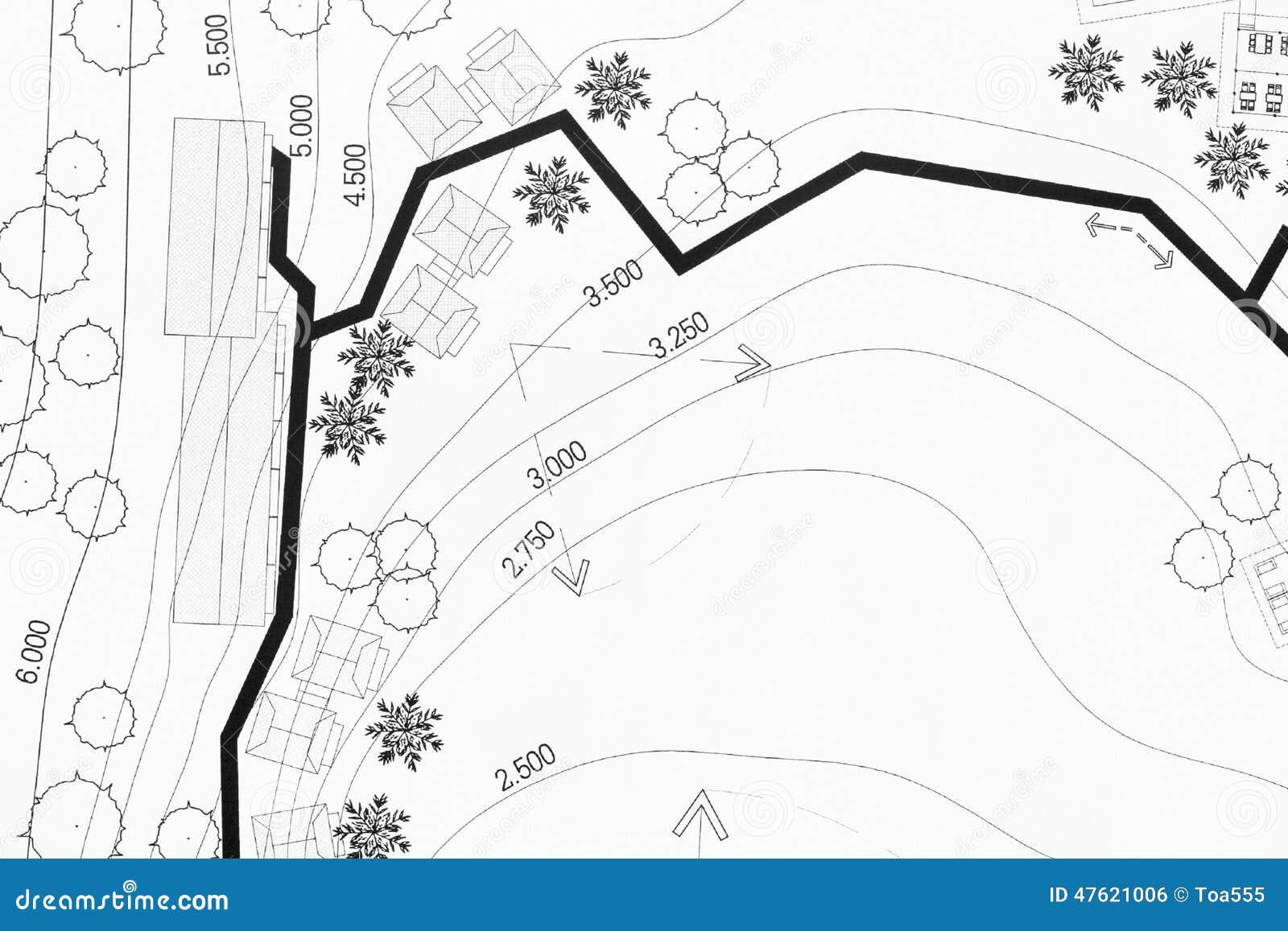 Landschapsarchitect Designing Op Het Plan Van De Plaatsanalyse Stock ...