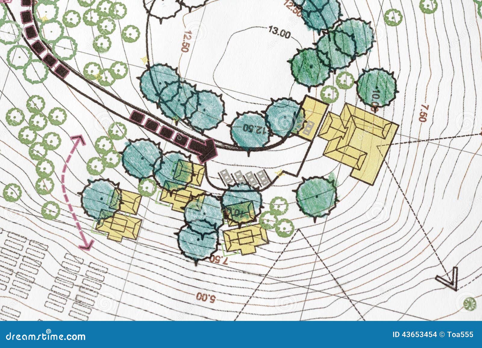 Landschapsarchitect Designing Op Plan Stock Foto - Image of woon, plan ...