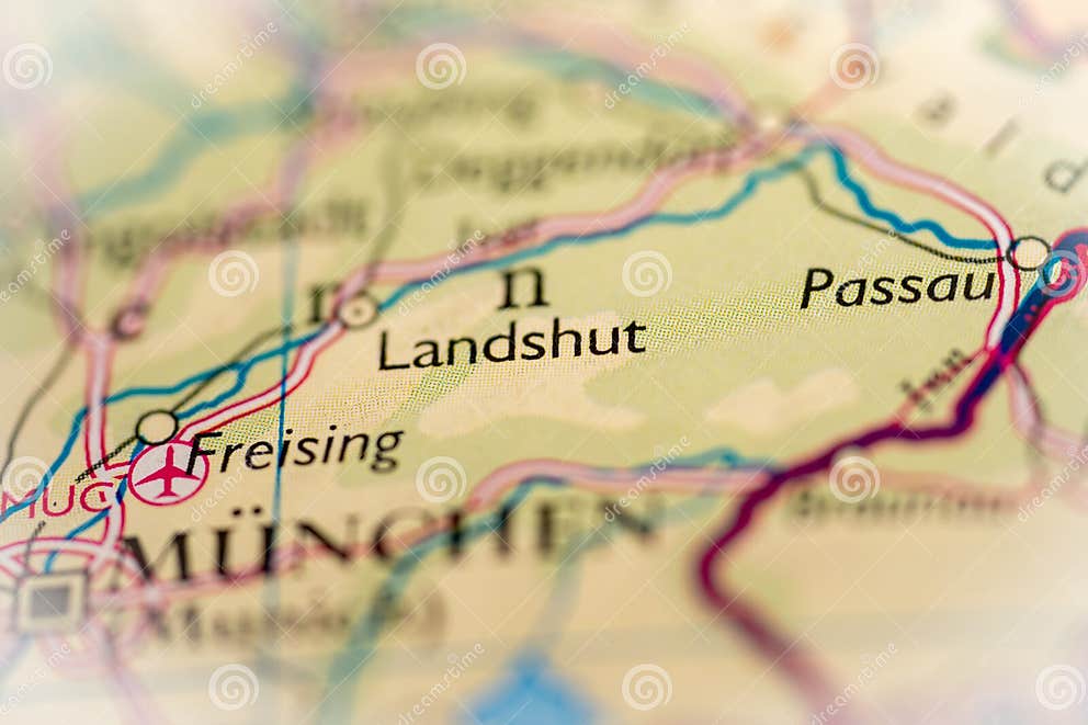 Landshut, Germany Highlighted on a World Map Stock Photo - Image of ...