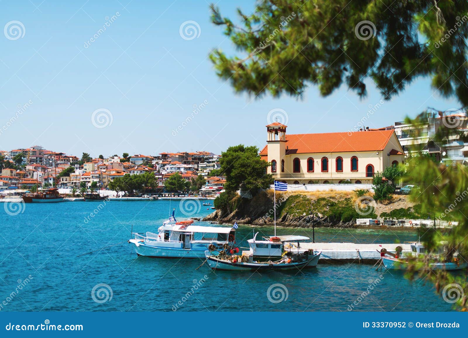 Landskap Av En Grekisk Stad Arkivfoto - Bild av flagga, bakgrund: 33370952