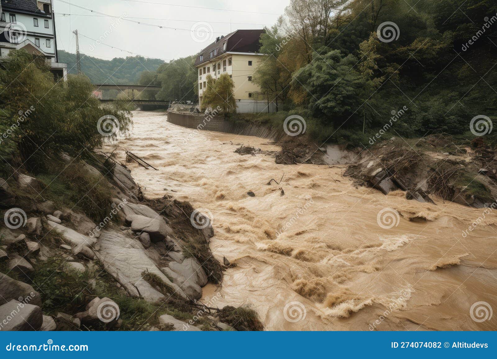 Landslide Blocking a River, with Water Overflowing Its Banks Stock ... Landslide Blocking a River, with Water Overflowing Its Banks Stock ...