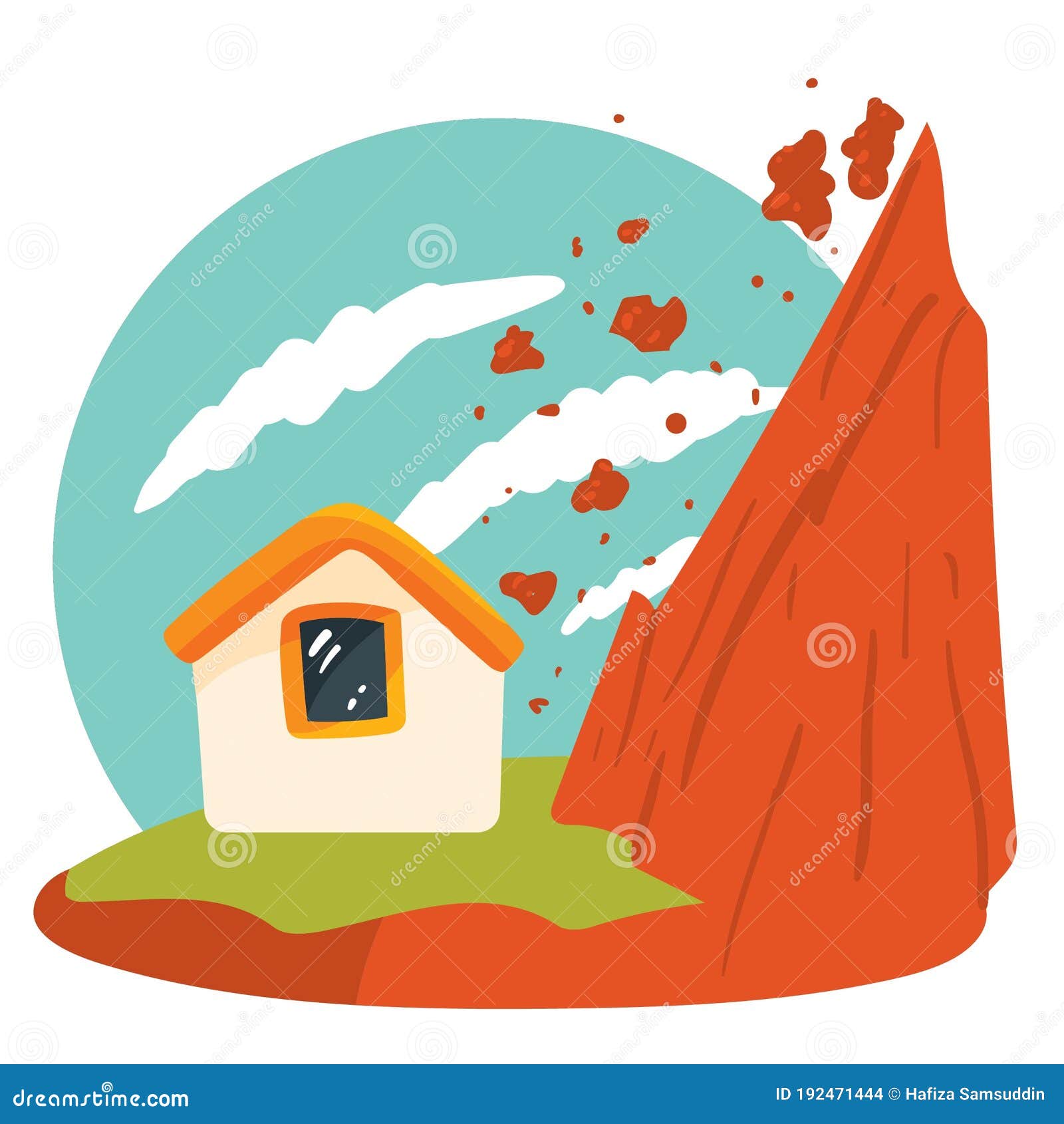 Landslide concept. stock vector. Illustration of danger - 192471444