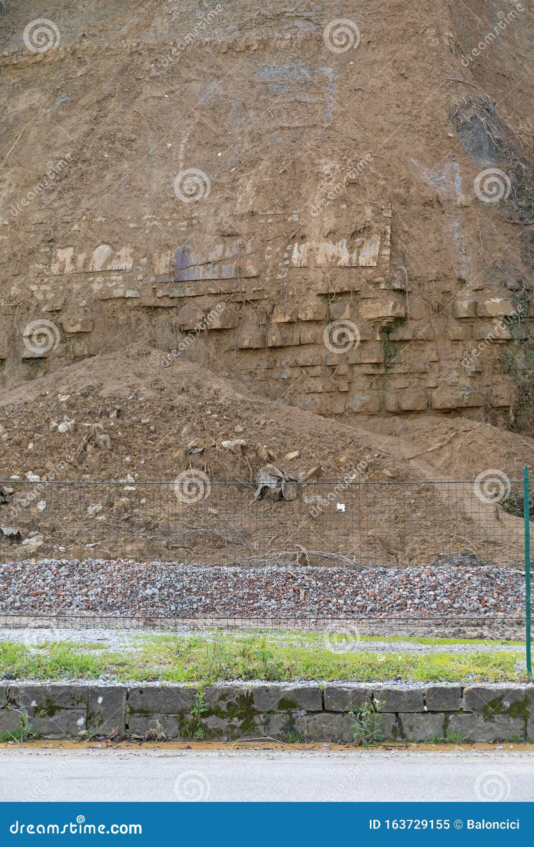 Landslide Erodion stock image. Image of europe, erosion - 163729155