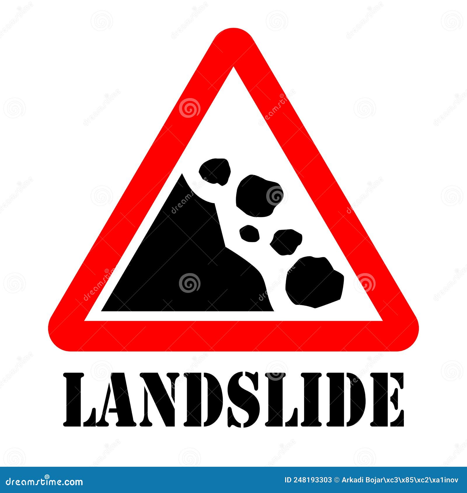 Landslide Hazard Vector Warning Sign | CartoonDealer.com #242200129