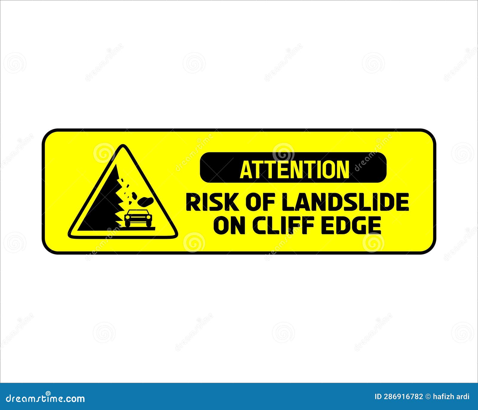 Landslide Prone Area sign stock vector. Illustration of rockslide ...